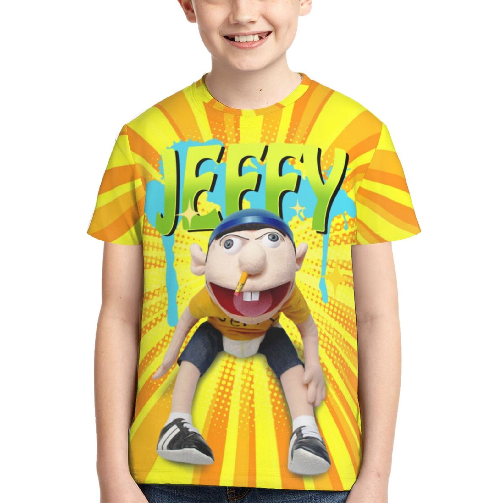 Boys Girls Game SML Jeffy T-Shirts Youth 3D Print Short Sleeve Shirts ...