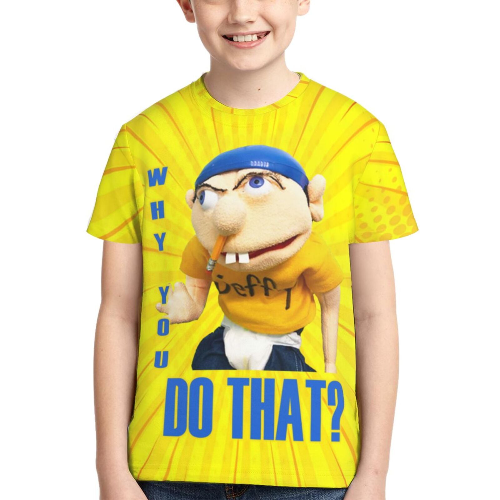 Boys Girls Game SML Jeffy T-Shirts Youth 3D Print Short Sleeve Shirts ...