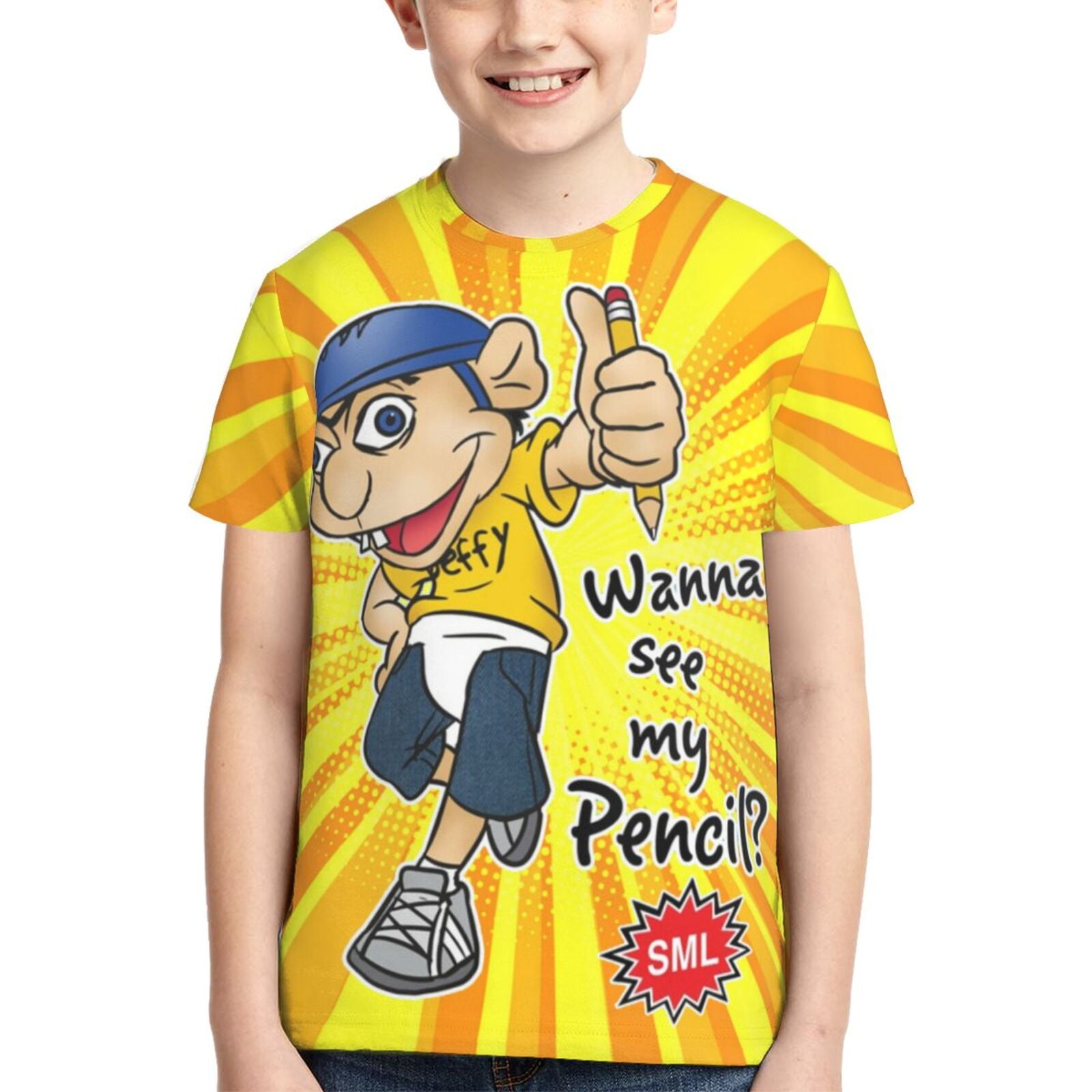Boys Girls Game SML Jeffy T-Shirts Youth 3D Print Short Sleeve Shirts ...