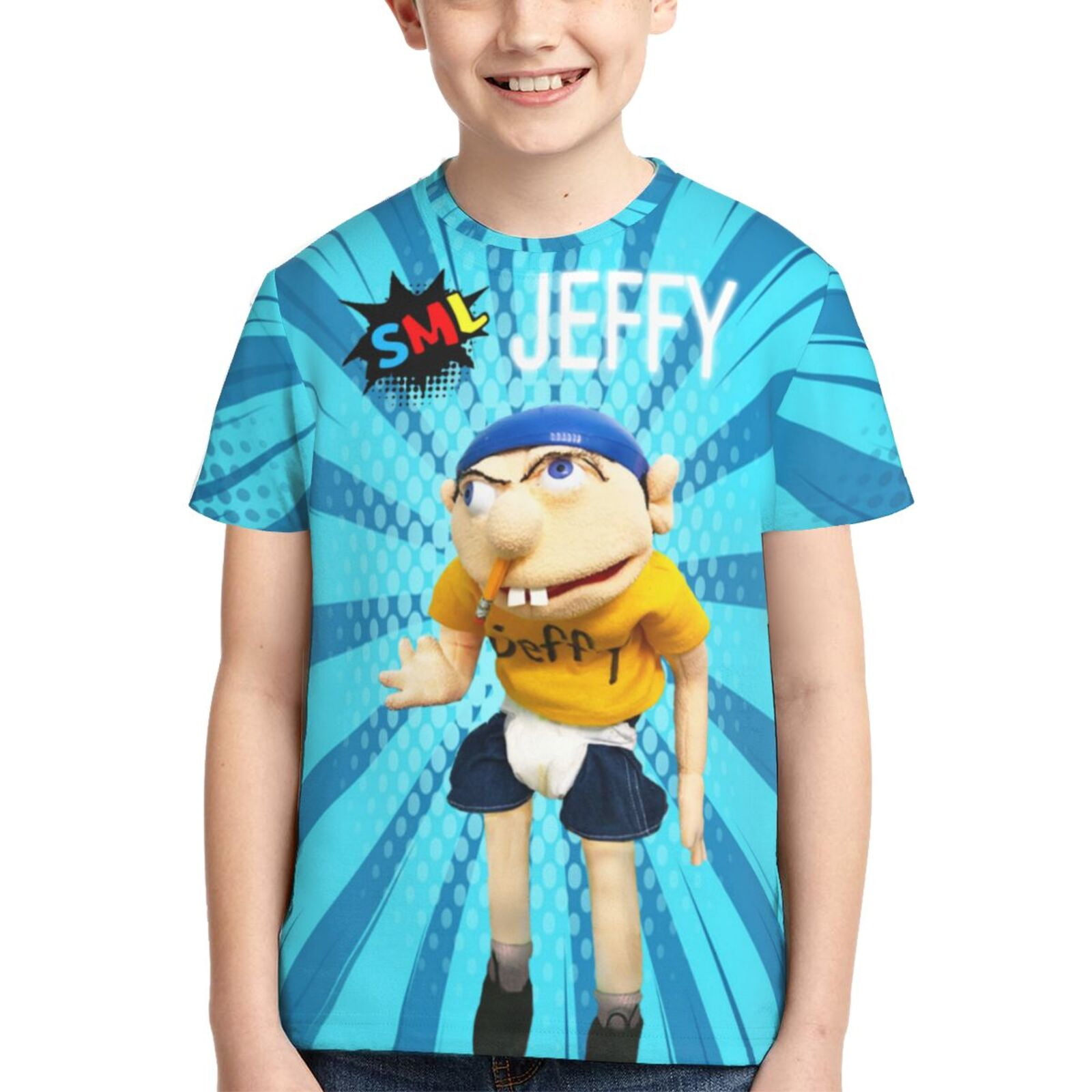 Boys Girls Game SML Jeffy T-Shirts Youth 3D Print Short Sleeve Shirts ...
