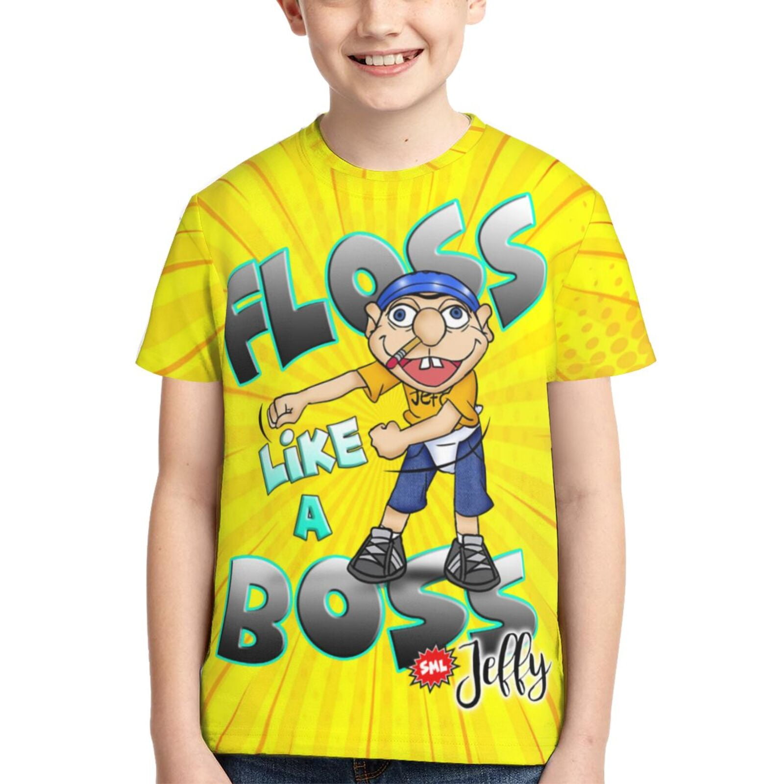 Boys Girls Game SML Jeffy T-Shirts Youth 3D Print Short Sleeve Shirts ...