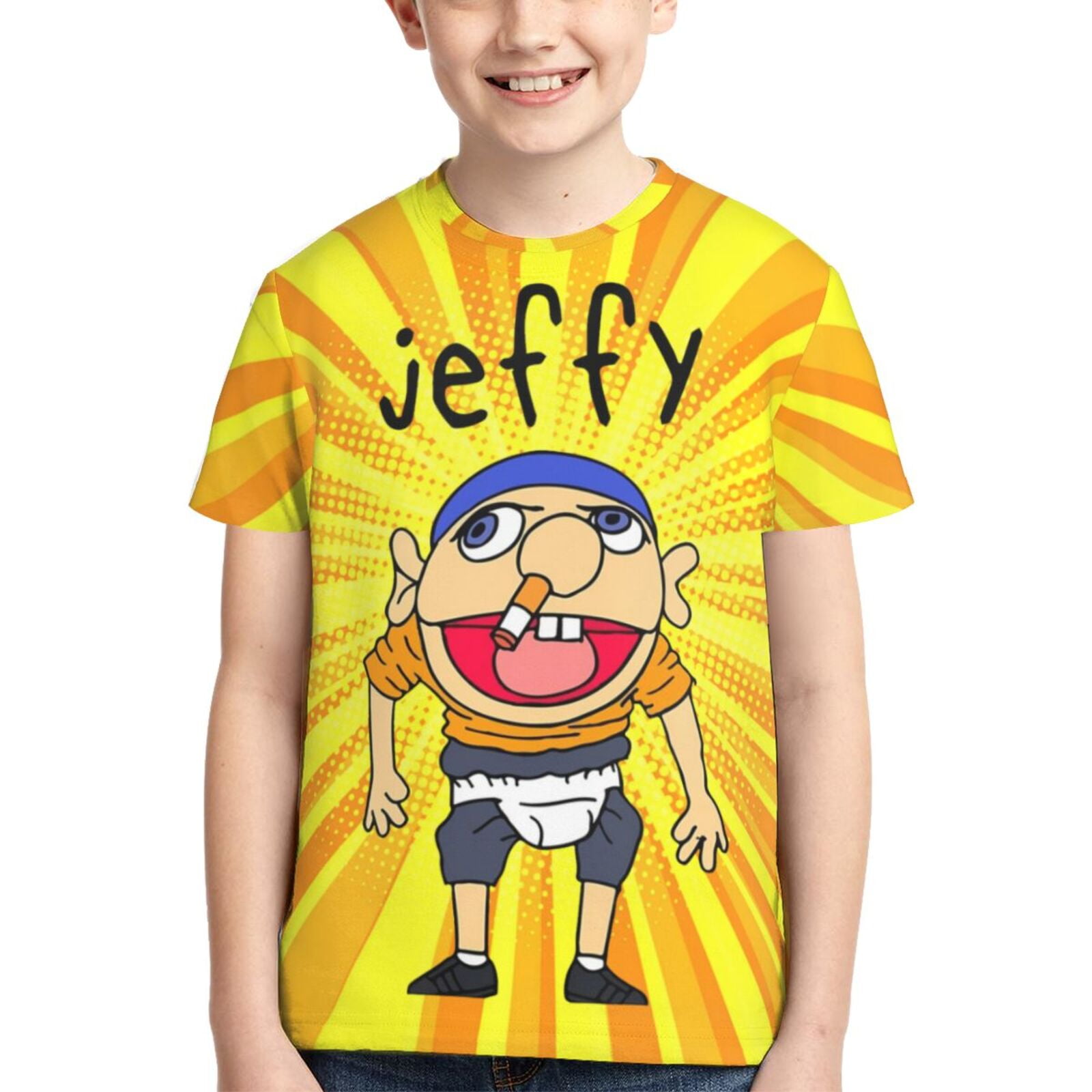 Boys Girls Game SML Jeffy T-Shirts Youth 3D Print Short Sleeve Shirts ...