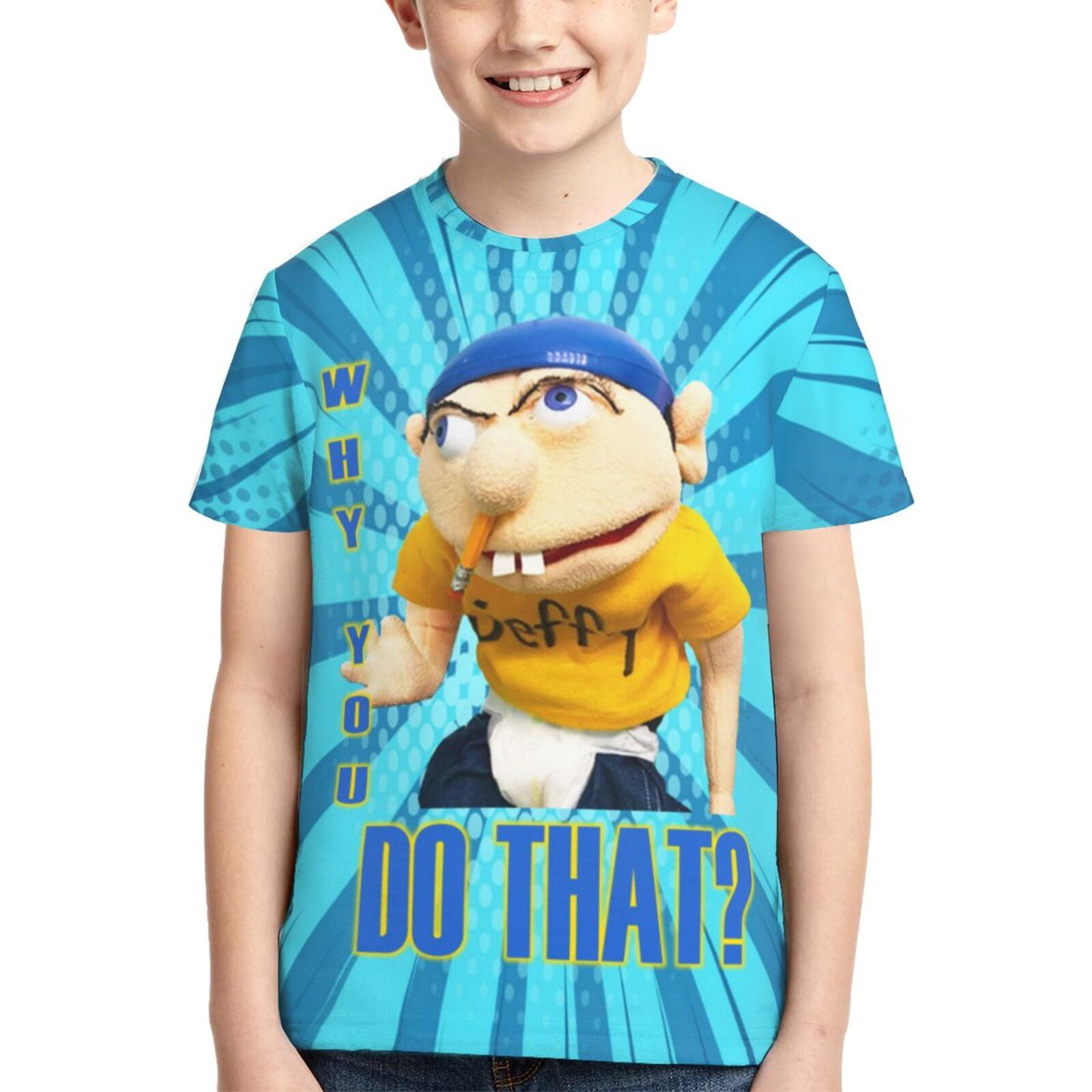 Boys Girls Game SML Jeffy T-Shirts Youth 3D Print Short Sleeve Shirts ...