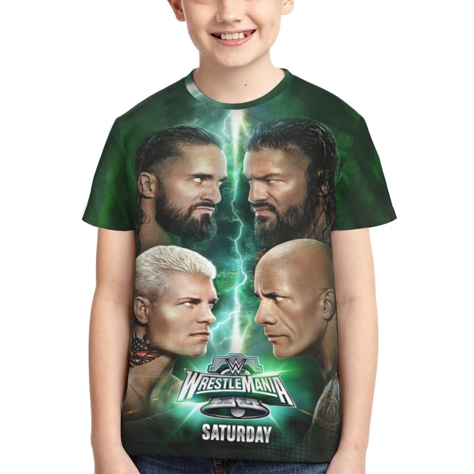 Boys Girls Game WWE T-Shirts Youth 3D Print Short Sleeve Shirts Kid's ...