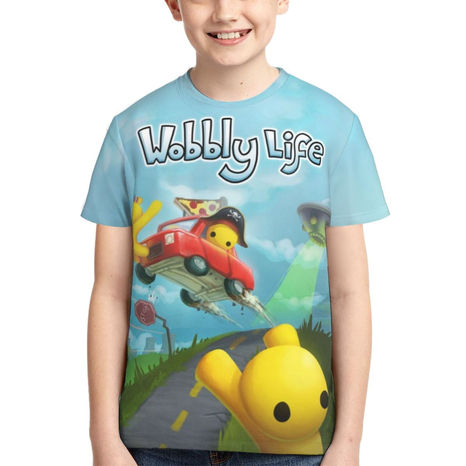 Boys Girls Game Wob-,bly Game Lif T-Shirts Youth 3D Print Short Sleeve Shirts Kid's Novelty ...
