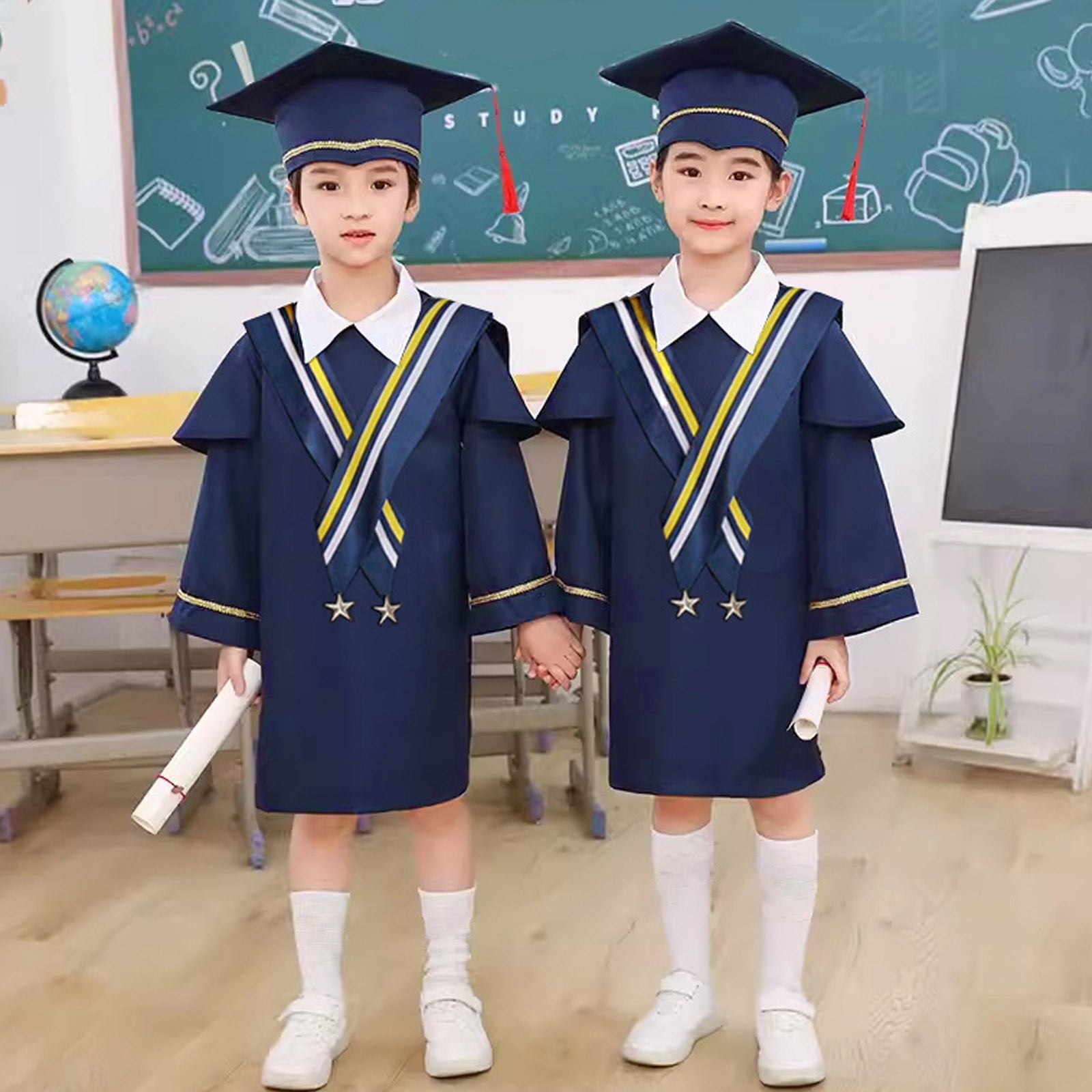 Boys Girls Graduation Outfit Graduation Cap and Gown Kids Outfits Set ...
