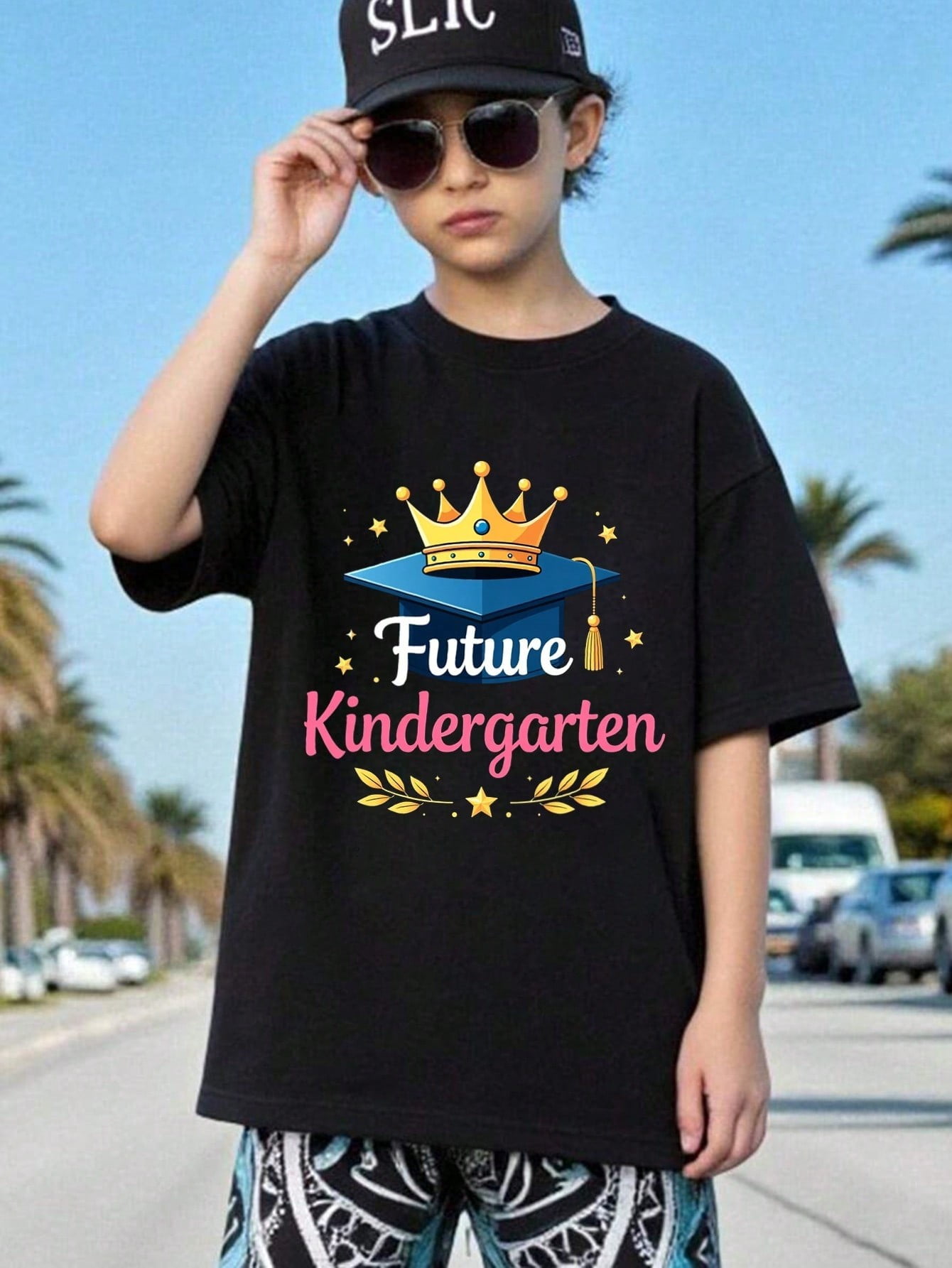 Boys/Girls Graduation Theme Back To School Cotton Graphic Tees, Black ...