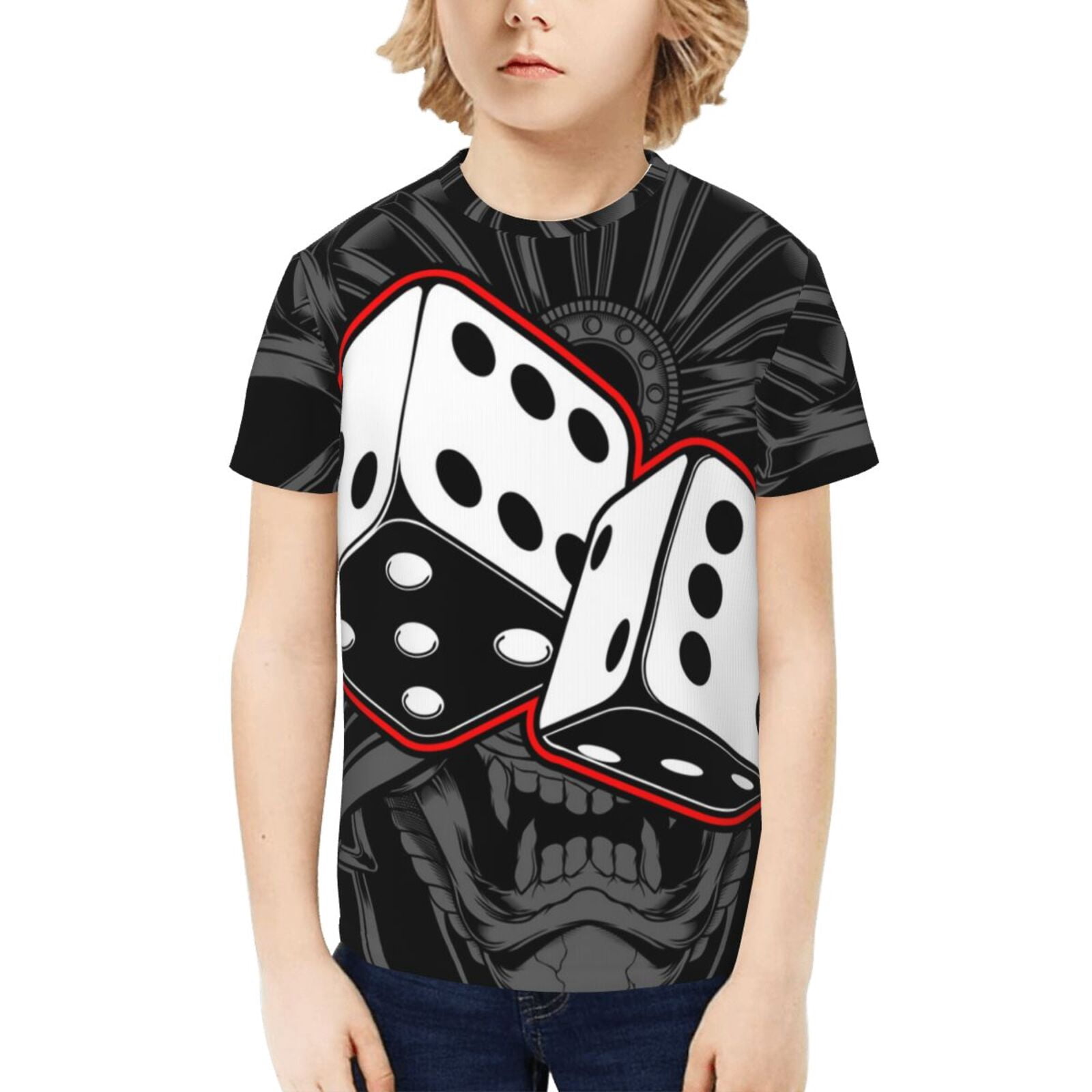 Boys Girls Graphic Shirts T-Shirt Unisex Short Sleeve Top Tees, Dice ...