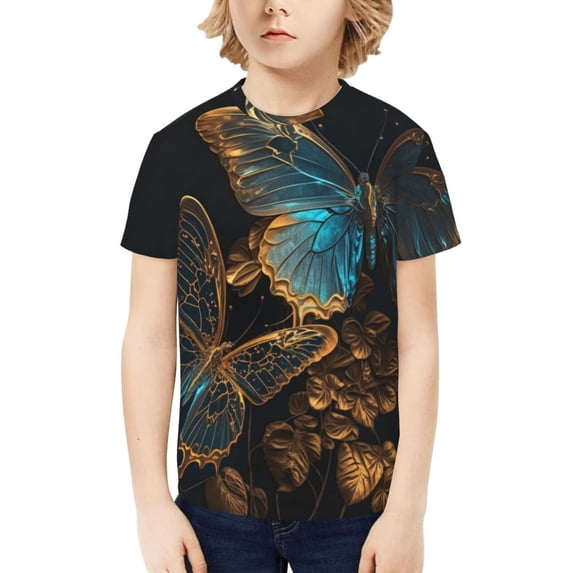 Boys Girls Graphic Shirts T-Shirt Unisex Short Sleeve Top Tees, Gold ...