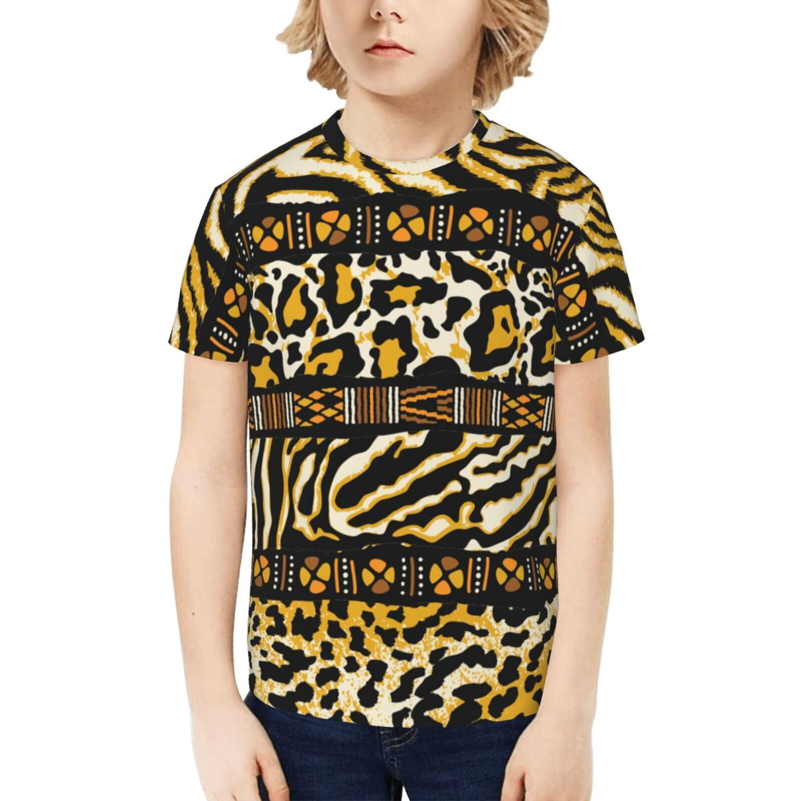 Boys Girls Graphic Shirts T-Shirt Unisex Short Sleeve Top Tees, Golden ...