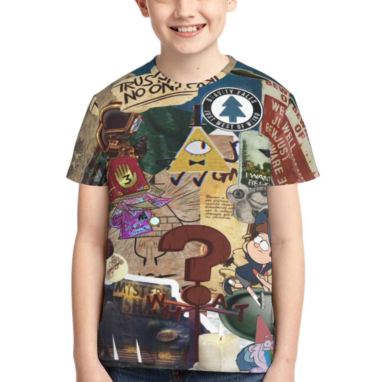 Boys Girls Gravity Falls T-Shirts 3d Printed Novelty Short Sleeve ...