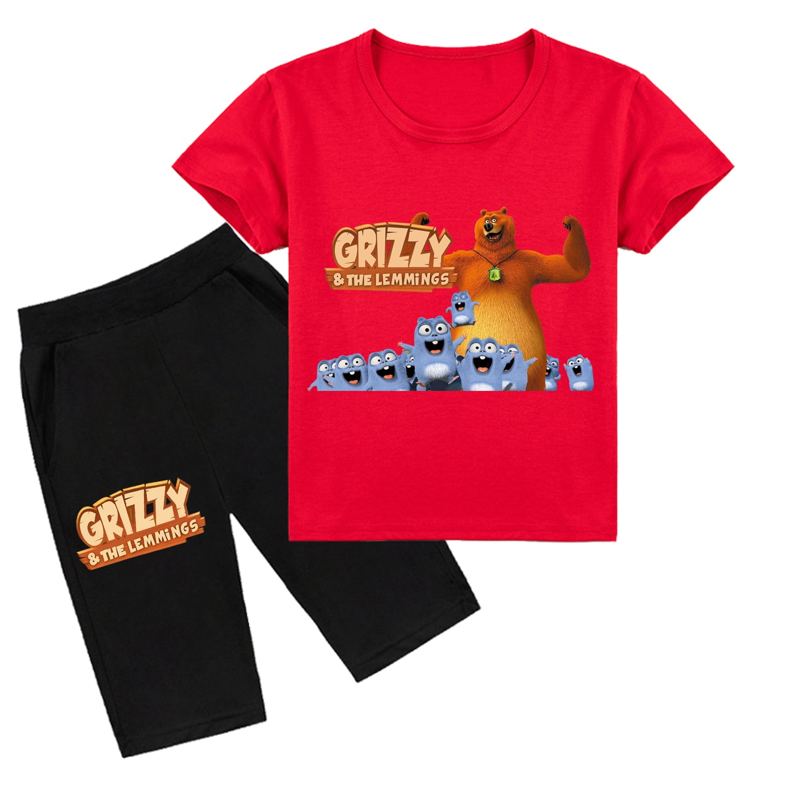 Boys & Girls' Grizzly And The Lemmings Crew Neck Cotton Short Sleeve T ...