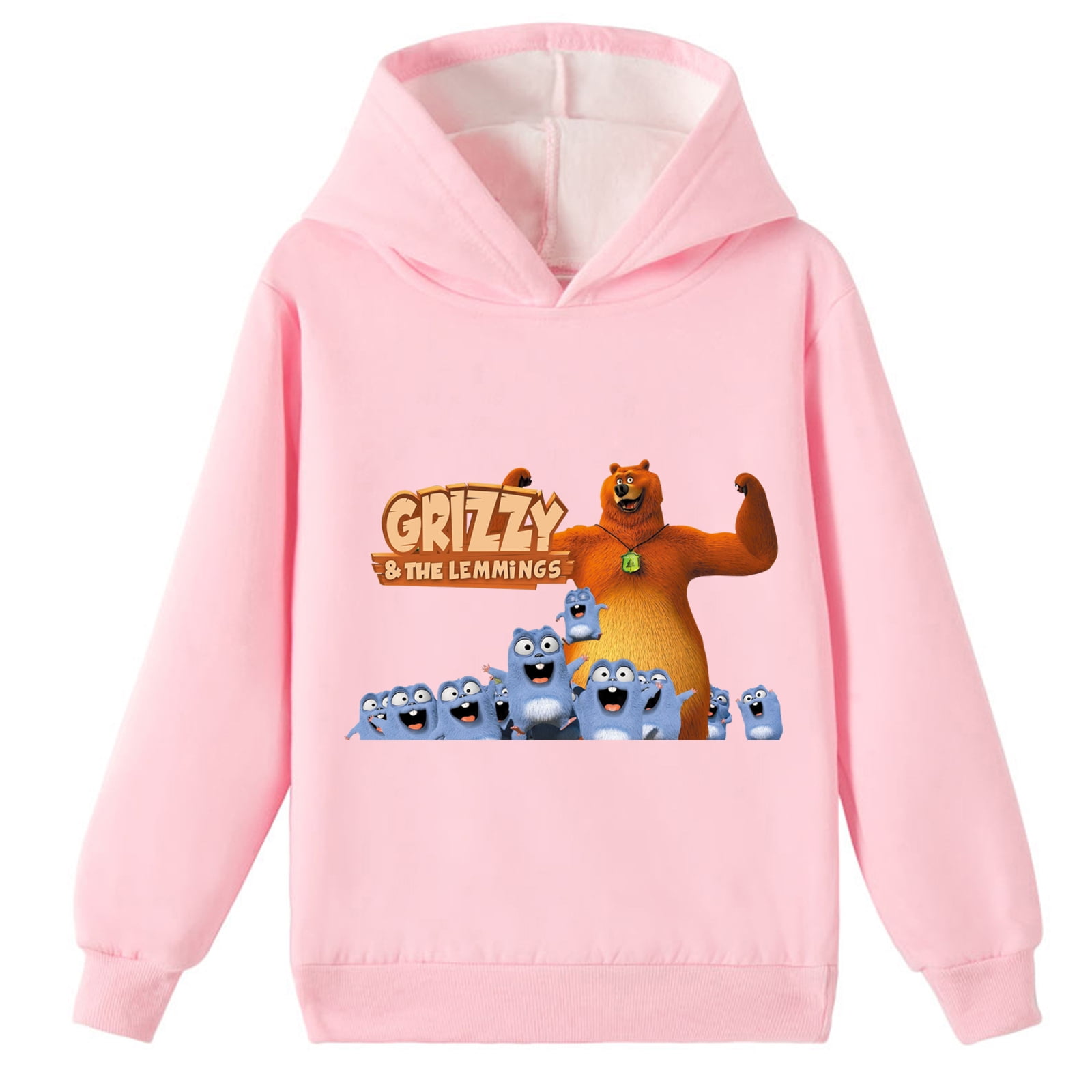 Boys Girls Grizzy and the Lemmings Fashion Brushed Sweatshirts Hoodie ...