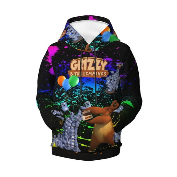 Boys Girls Grizzy and the Lemming Pullover Hoodies 3D Print Novelty ...