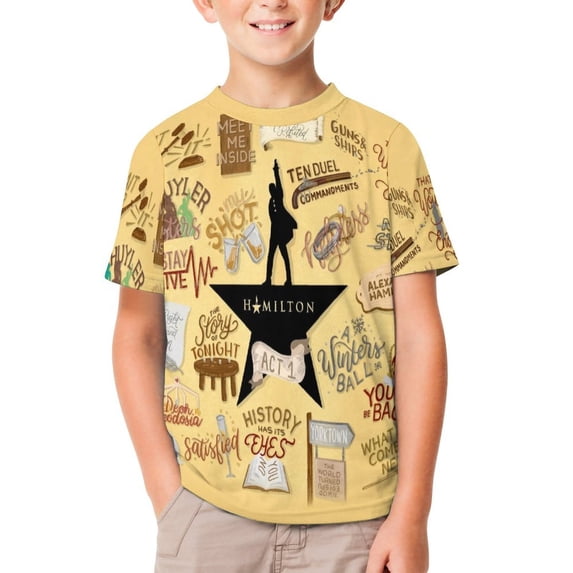 Boys Girls Hamil-,ton Star Music0l T-Shirt Crewneck Short Sleeve Tee ...