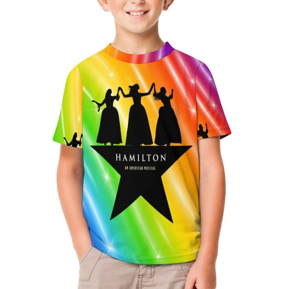 Boys Girls Hamil-,ton Star Music0l T-Shirt Crewneck Short Sleeve Tee ...