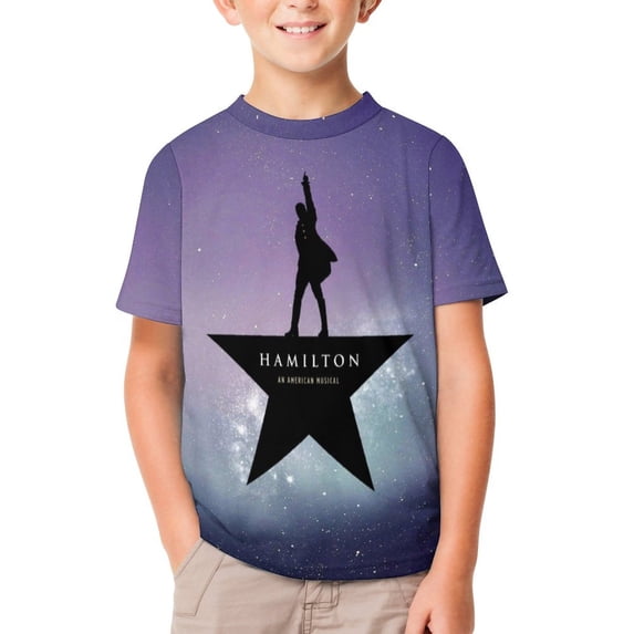Boys Girls Hamil-,ton Star Music0l T-Shirt Crewneck Short Sleeve Tee ...