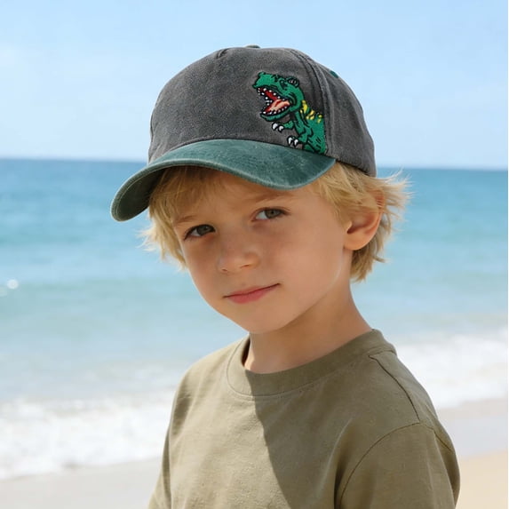 Boys Girls Hats Washed Kids Baseball Cartoon Adjustable Toddler Casual ...