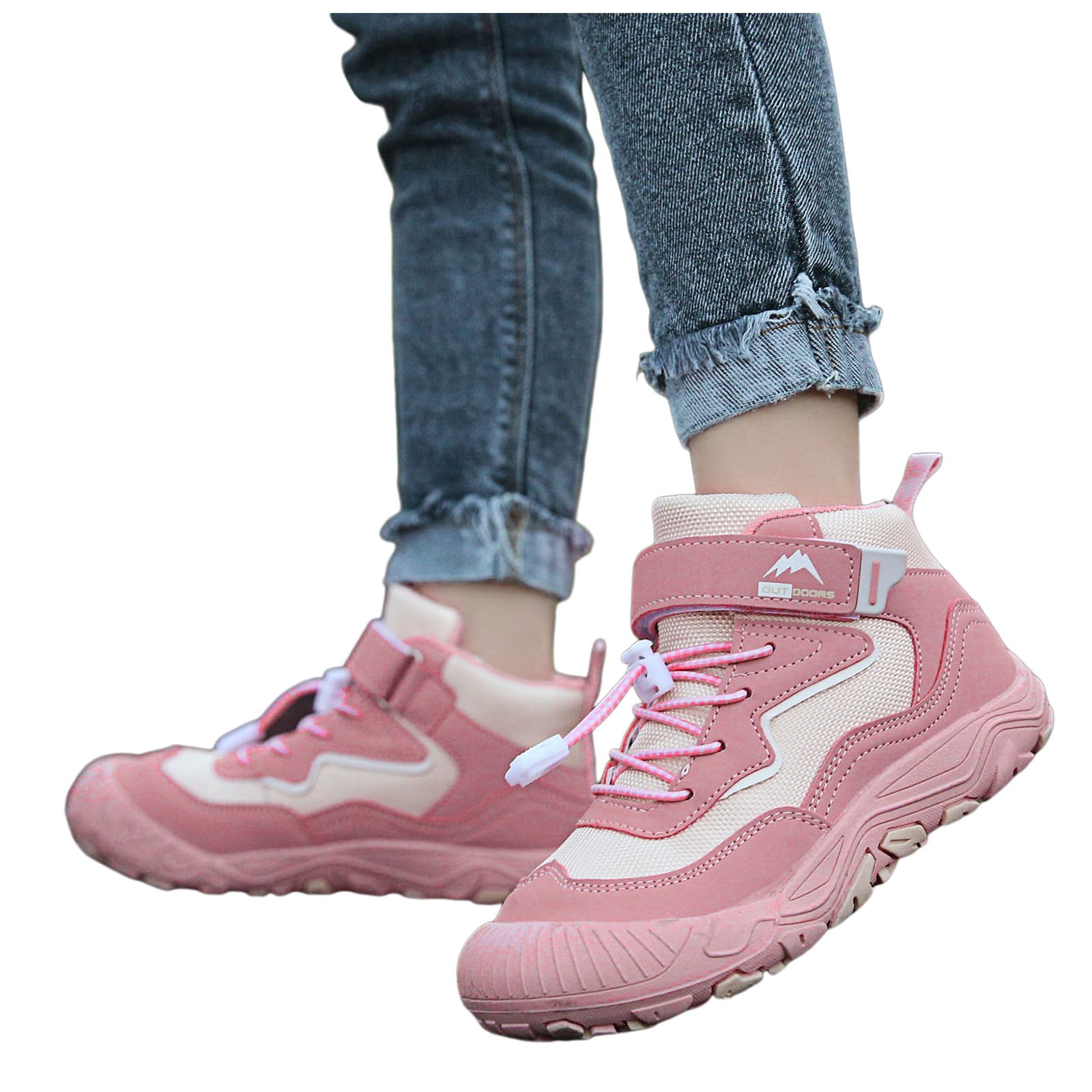 Boys Girls Hiking Sneakers High Top Lace-Up Lightweight Breathable ...