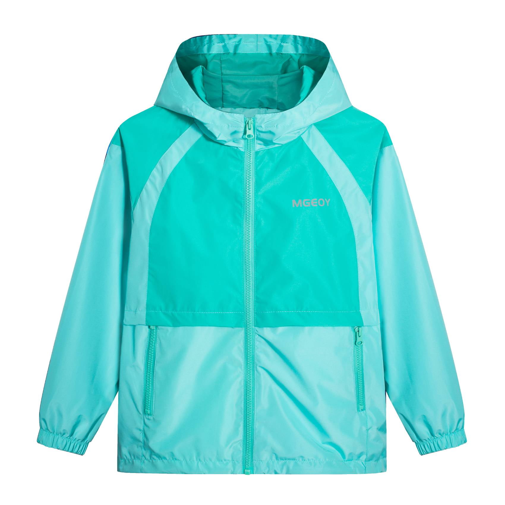 MGEOY Boys Girls Hooded Rain Jackets Waterproof Rain coats Windbreaker for Kids Lightweight ...