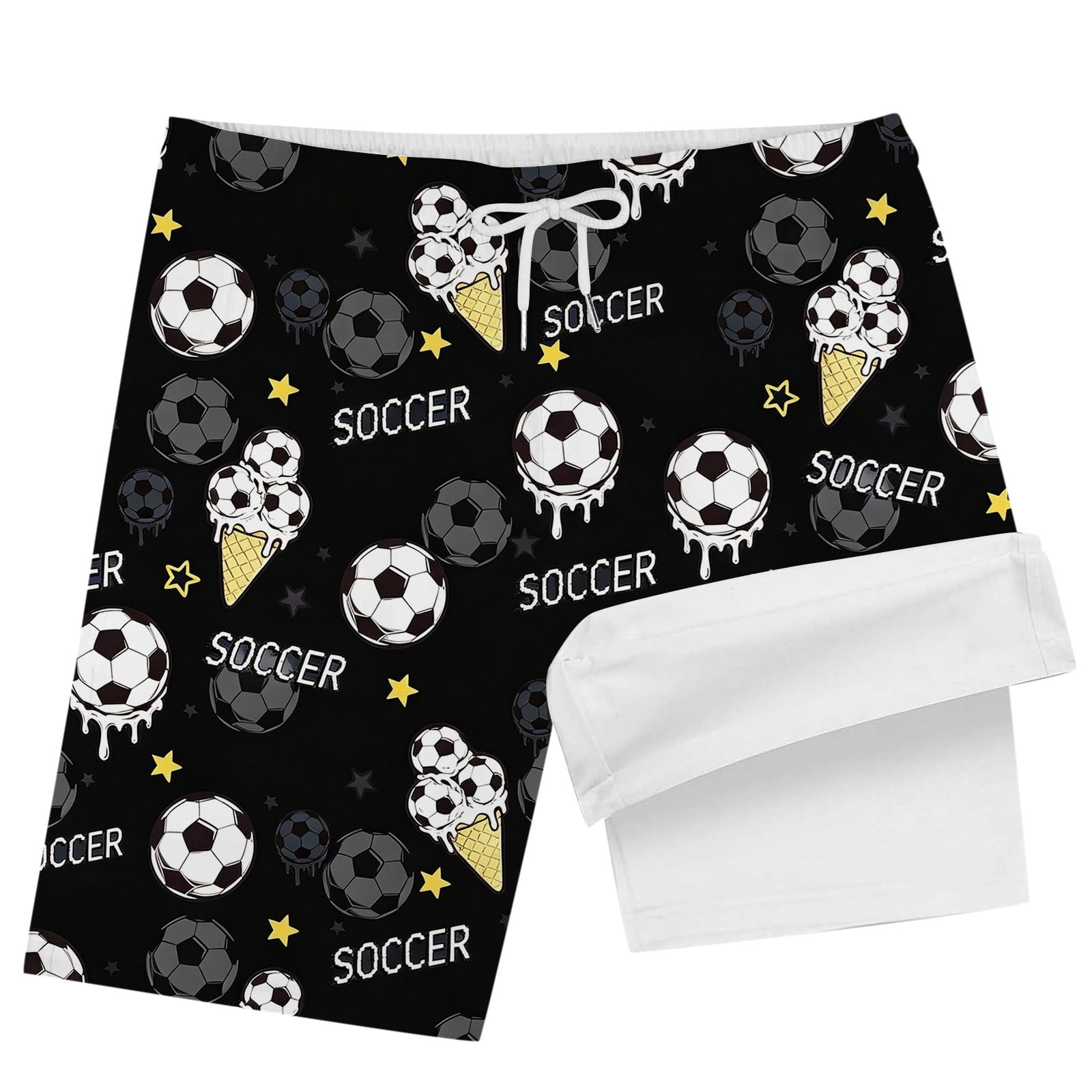 Boys Girls Ice Print Beach Swim Trunks Quick Dry Elastic Waist Shorts ...