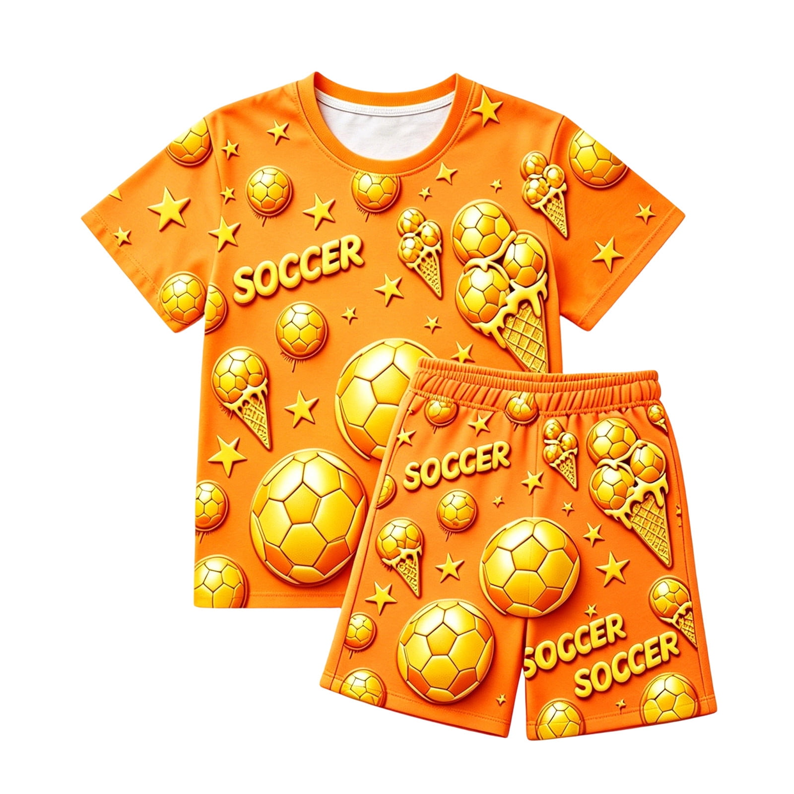 Boys Girls Ice Print Matching Toddler Kids Summer Outfits for Beach and ...