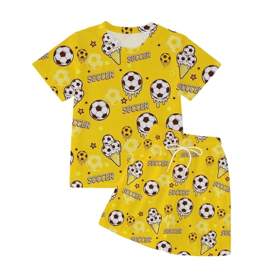 Boys Girls Ice Print Short Sleeve Tee with Shorts Two Piece Summer ...