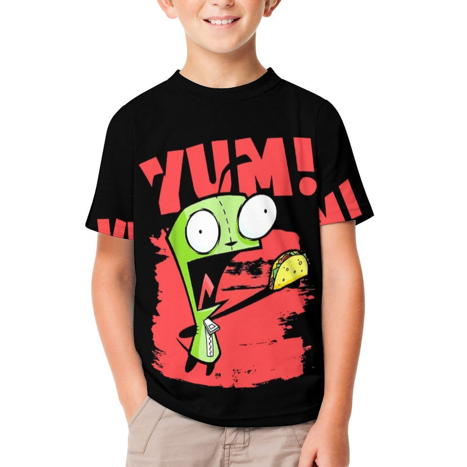 Boys Girls Inva-der Monster Z1m Gir T-Shirt Crewneck Short Sleeve Tee ...