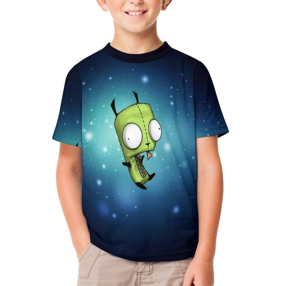 Boys Girls Inva-der Monster Z1m Gir T-Shirt Crewneck Short Sleeve Tee ...
