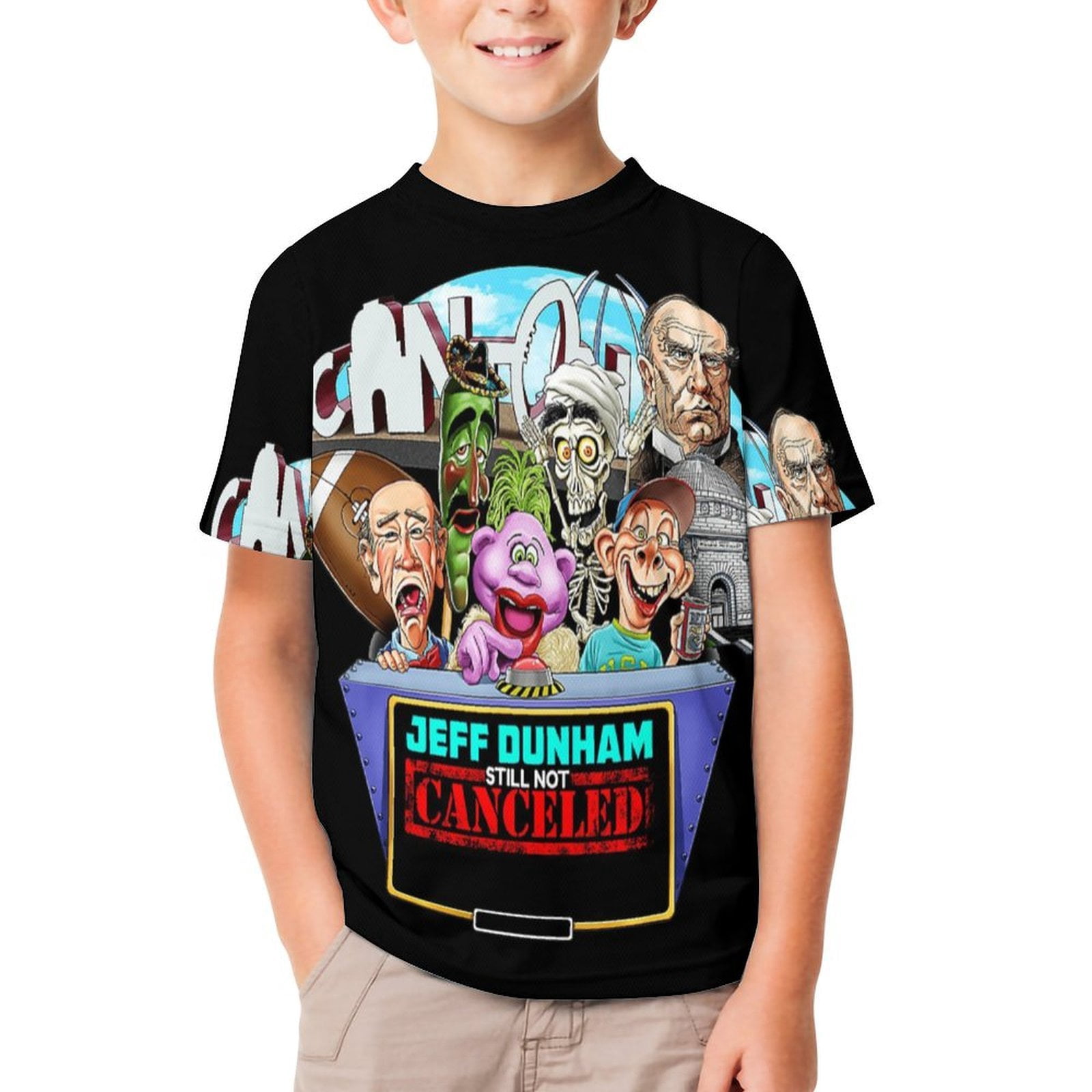 Boys Girls Jeff Retro Dun-haw T-Shirt Crewneck Short Sleeve Tee Shirt ...