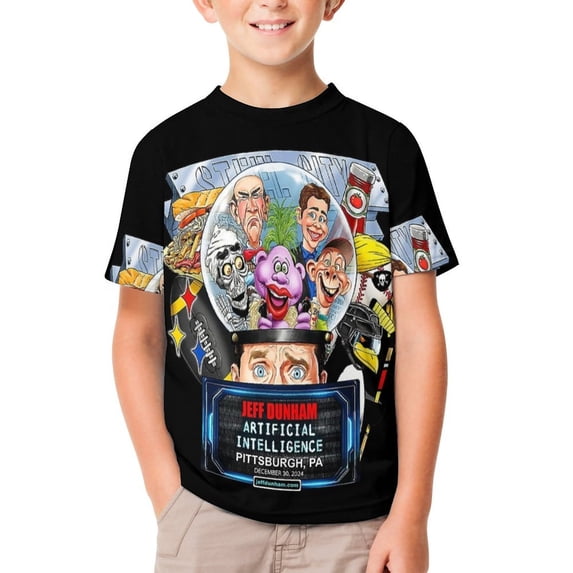 Boys Girls Jeff Retro Dun-haw T-Shirt Crewneck Short Sleeve Tee Shirt ...