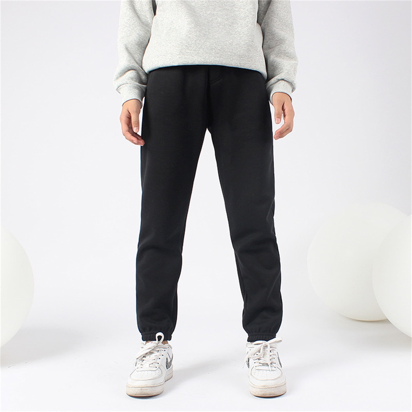 Boys Girls Jogger Sweatpants - Lined Warm Casual Solid Pants with ...