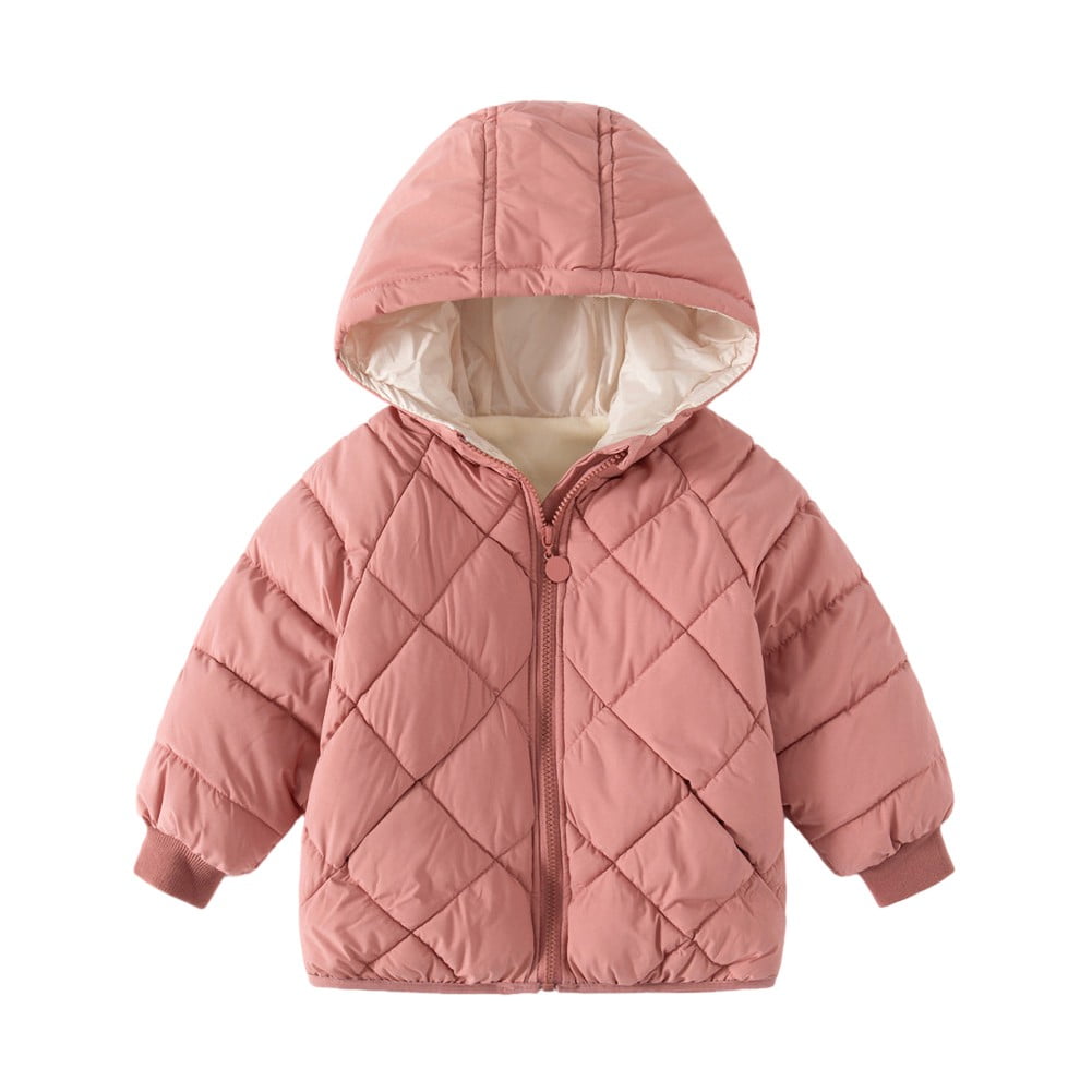 Boys Girls Kid Winter Thick Jacket Warm Zipper Hooded Windproof Coat Cute Fleece Cotton Outwear ...