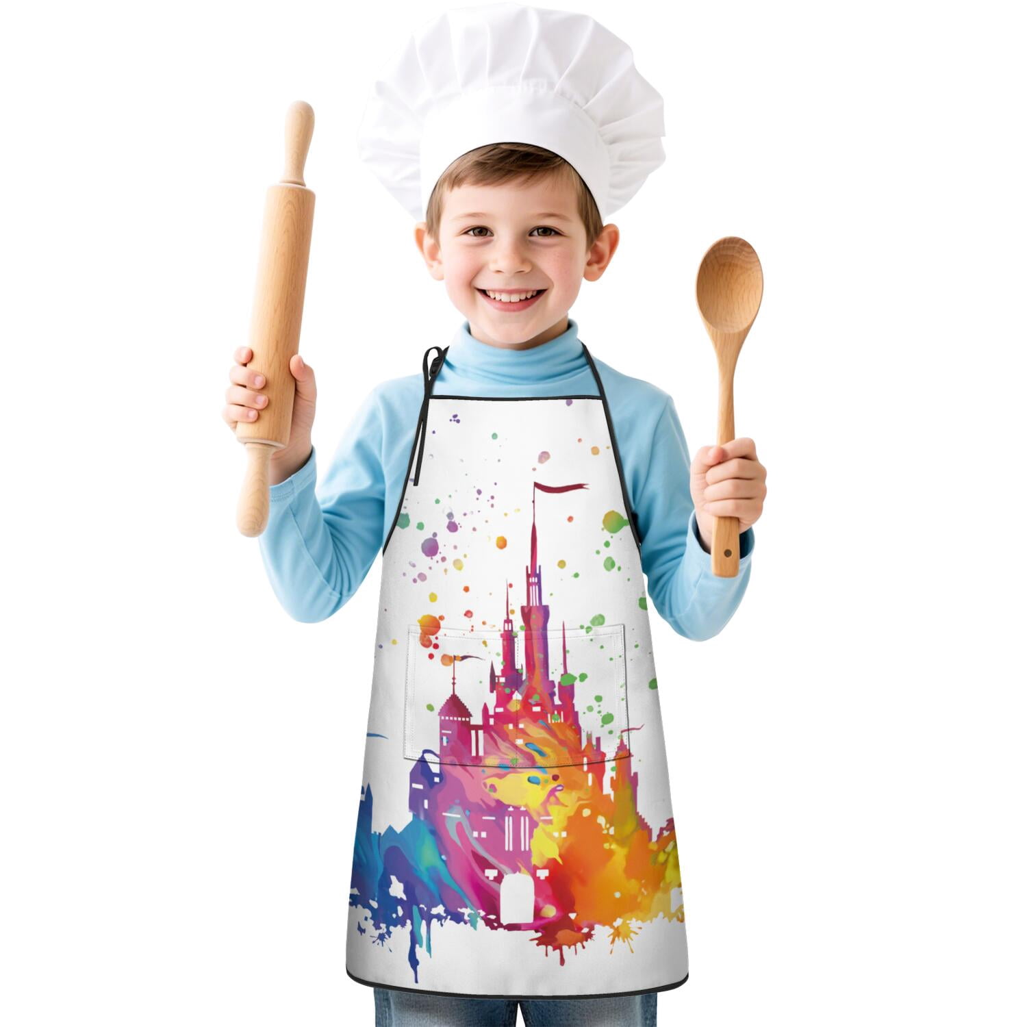 Boys Girls Kids Apron with Pocket,Adjustable Child Neck Strap and Bib ...
