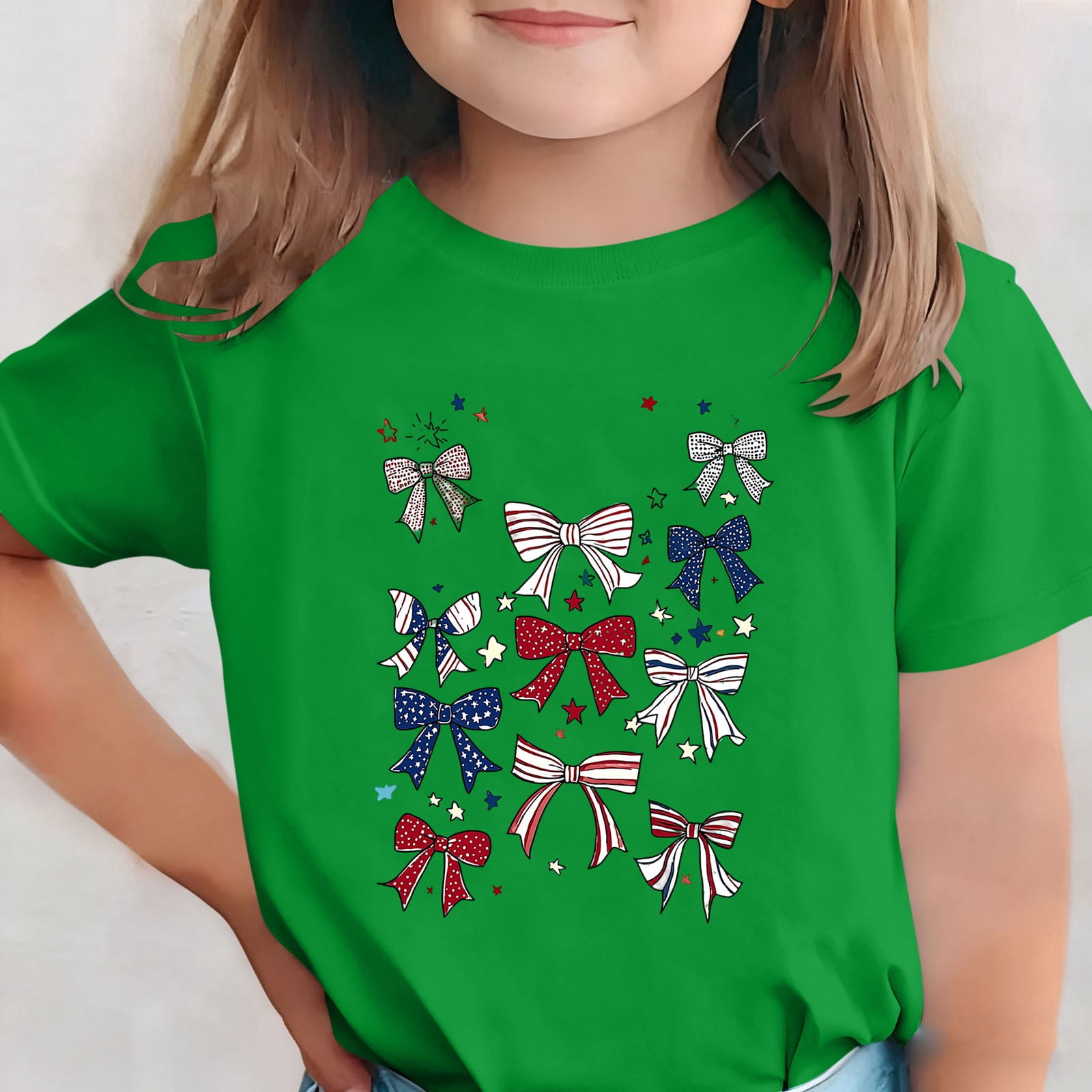 Boys Girls Kids Crew Neck T-Shirt Patriotic Independence Day Print ...