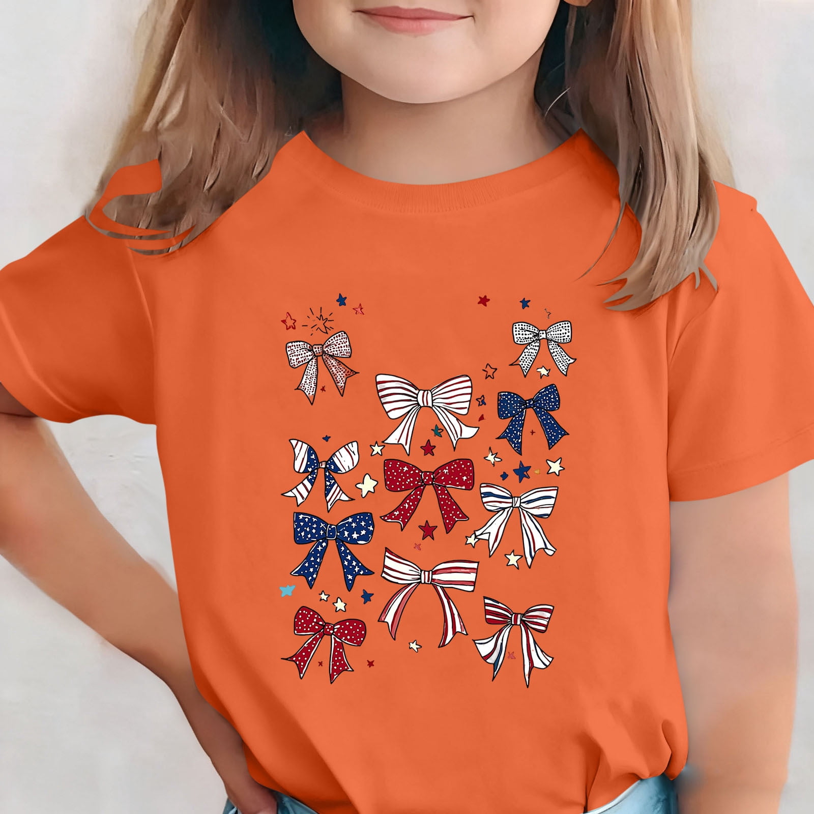 Boys Girls Kids Crew Neck T-Shirt Patriotic Independence Day Print ...