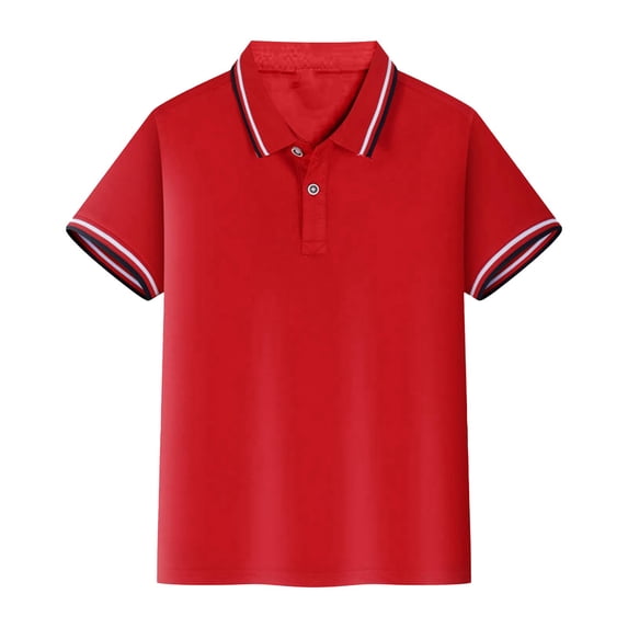 Boys Girls Kids Solid Button Down Comfortable T Shirt Lapel Short ...