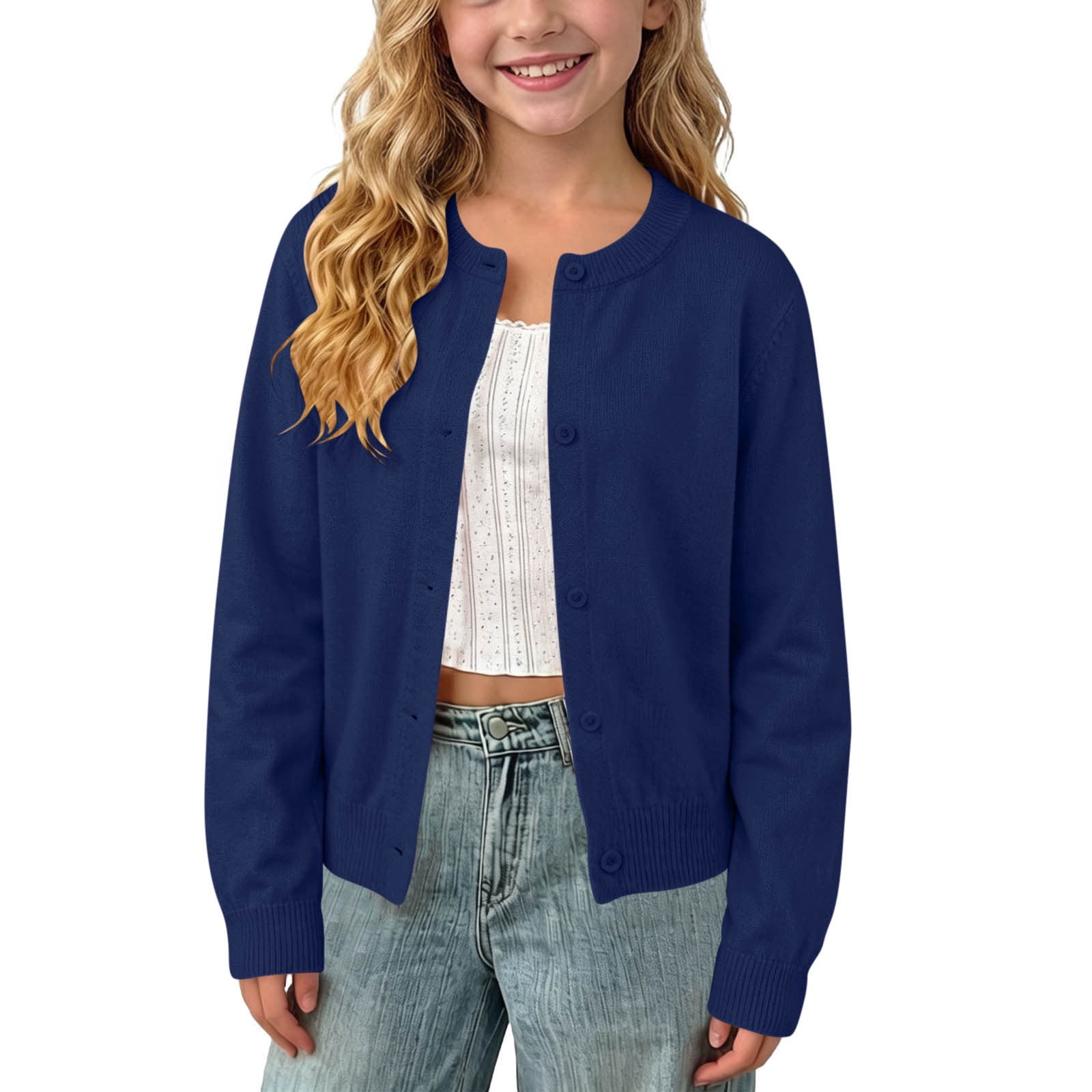 Boys Girls Knitted Cardigan Casual Preppy Stylish Sweater Outwear ...