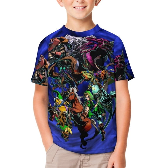 Boys Girls Le-Gend 0f Zel-,Da0 T-Shirt Crewneck Short Sleeve Tee Shirt ...