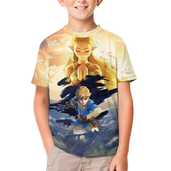 Boys Girls Le-Gend 0f Zel-,Da0 T-Shirt Crewneck Short Sleeve Tee Shirt ...