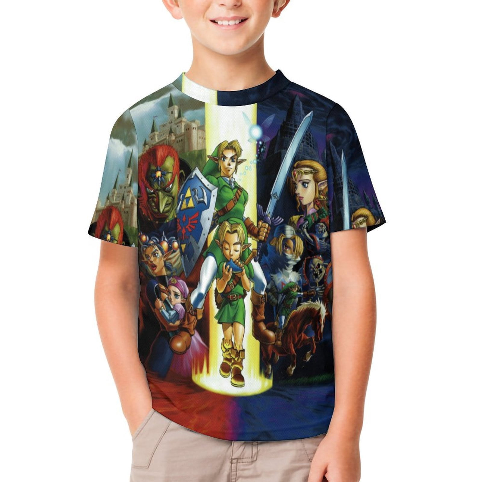 Boys Girls Le-Gend 0f Zel-,Da0 T-Shirt Crewneck Short Sleeve Tee Shirt ...