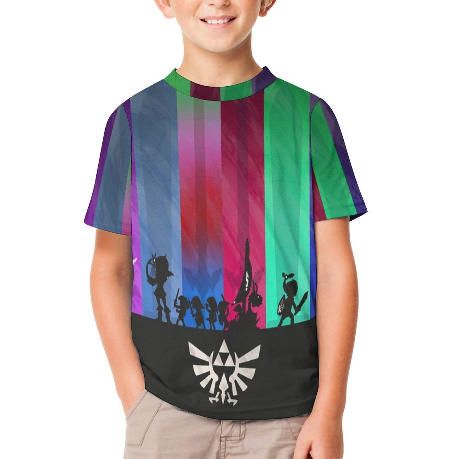 Boys Girls Le-Gend 0f Zel-,Da0 T-Shirt Crewneck Short Sleeve Tee Shirt ...