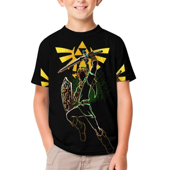 Boys Girls Le-Gend 0f Zel-,Da0 T-Shirt Crewneck Short Sleeve Tee Shirt ...