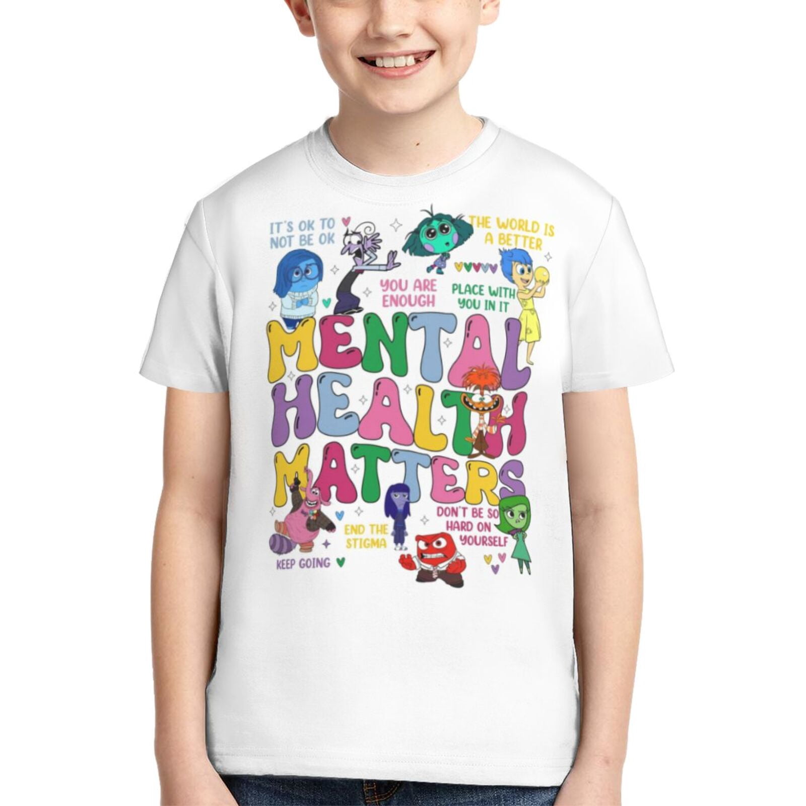 Boys Girls Letters Inside Out T-Shirt Crewneck Short Sleeve Tees Kids ...