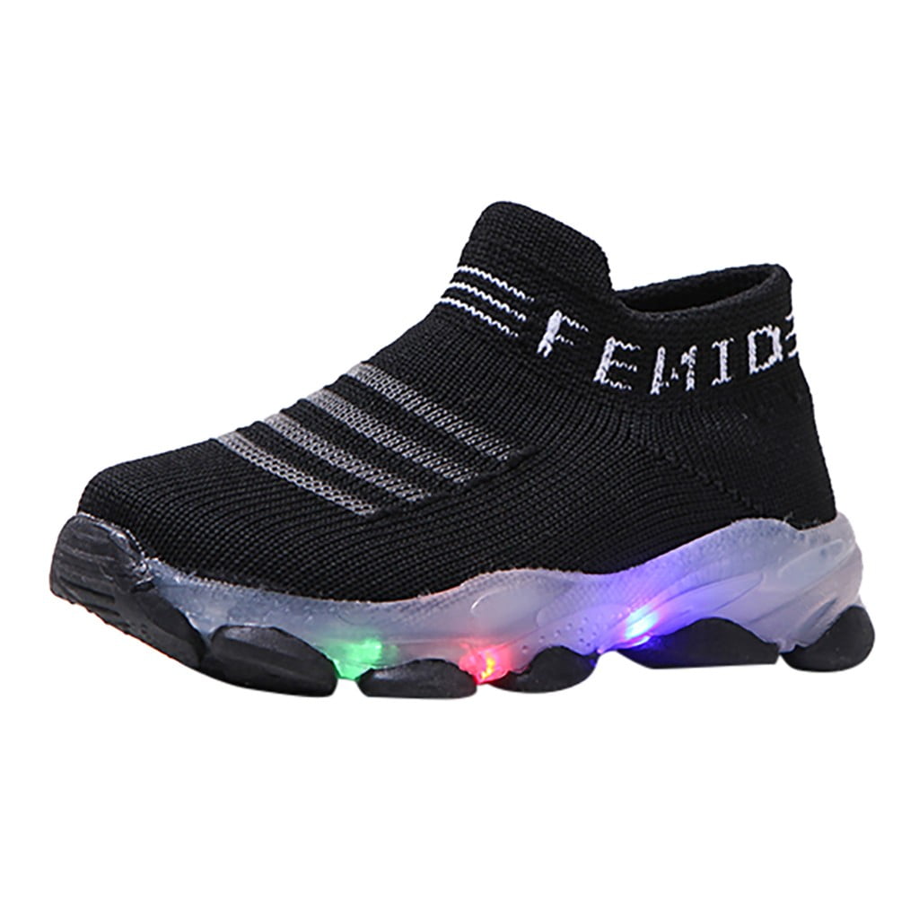 Boys Girls Light Up Shoes Led Flashing Tennis Sneakers Lightweight Breathable Running Shoe for ...