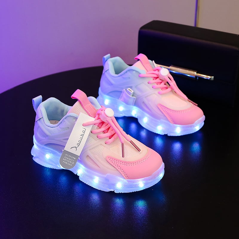 Boys Girls Light Up Shoes Lightweight Mesh Breathable Adorable GlowDash ...