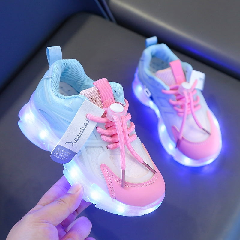 Boys Girls Light Up Shoes Lightweight Mesh Breathable Adorable GlowDash ...