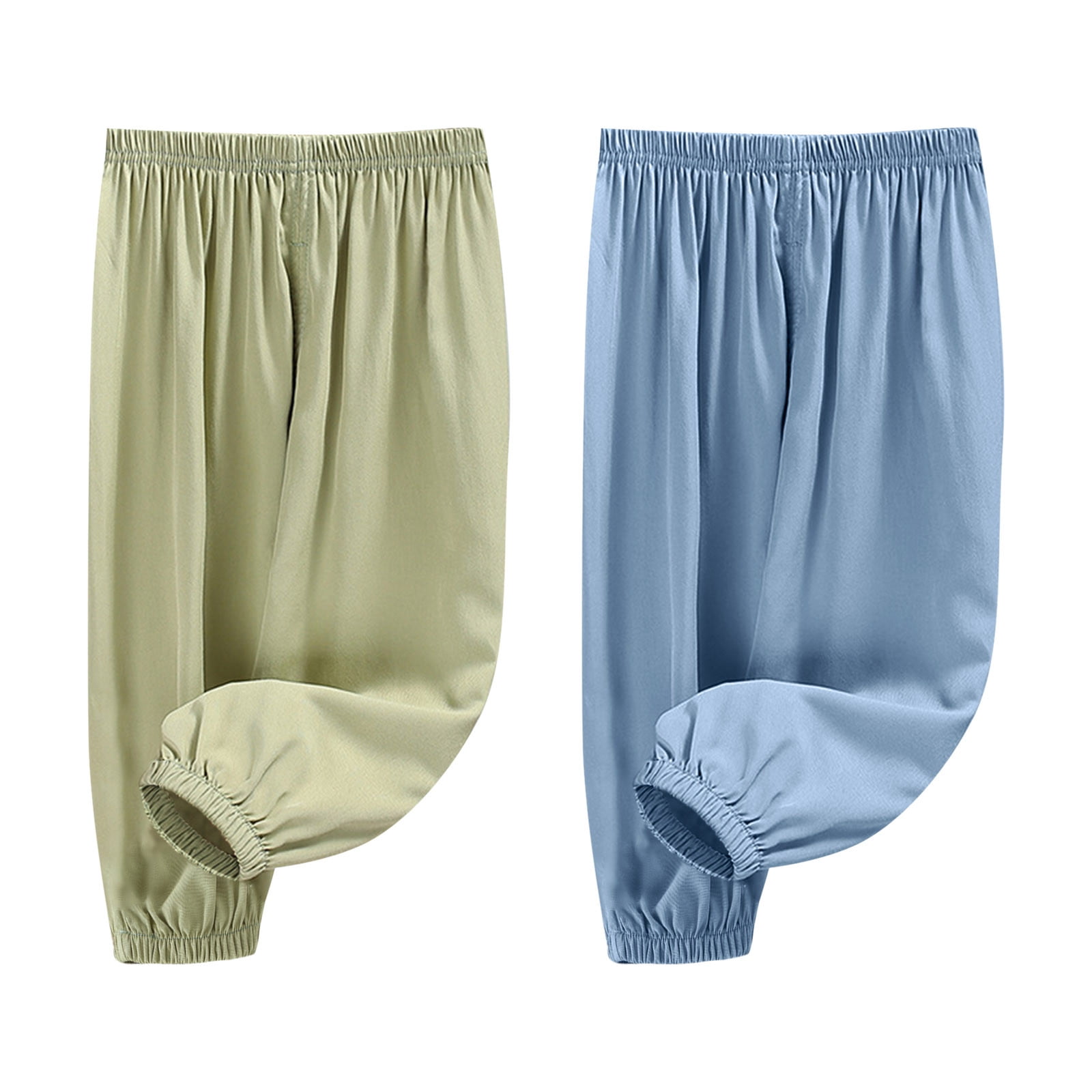 Boys Girls Long Bloomers Ice Silk Harem Pants for Kids Elastic Waist ...