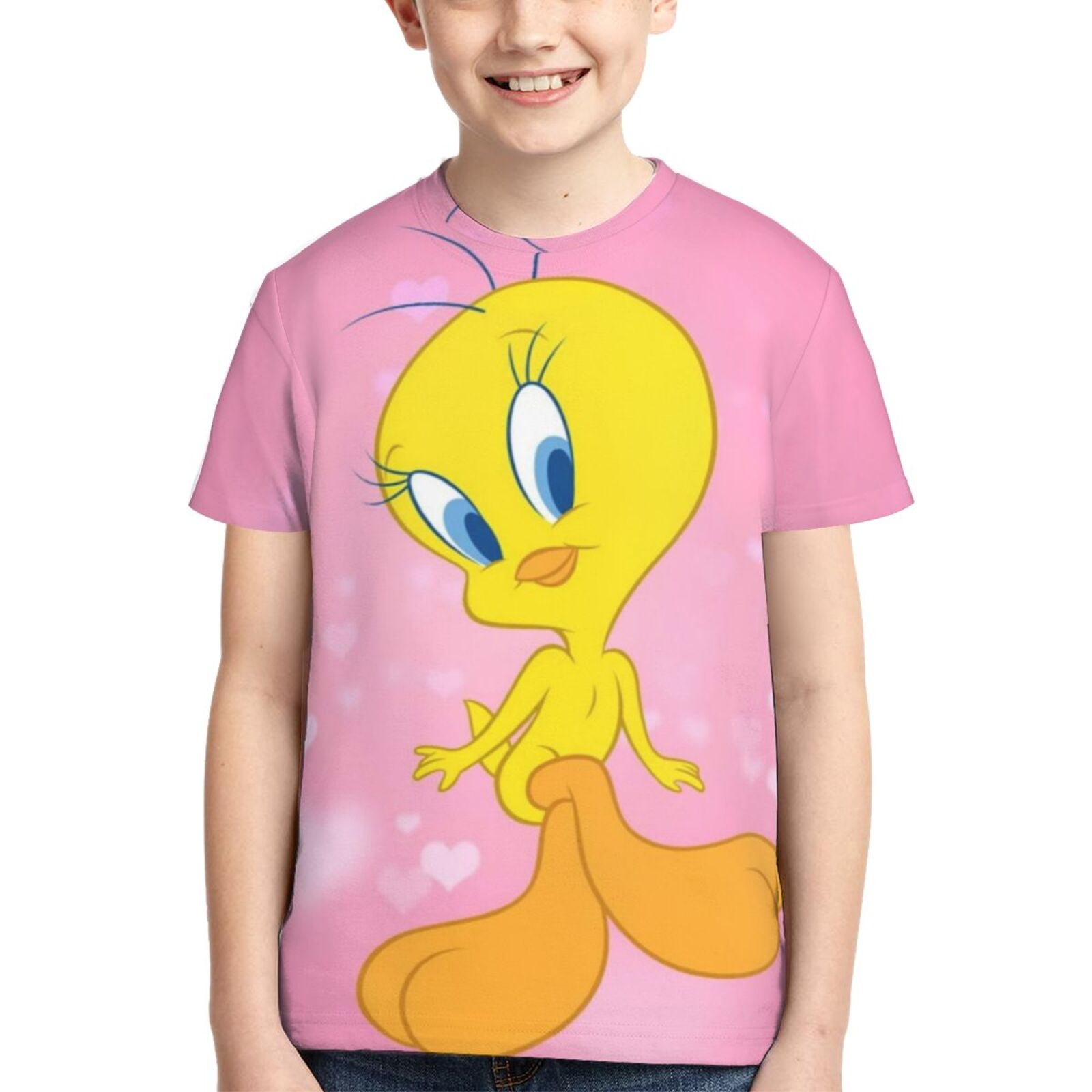 Boys Girls Looney Tunes Tweety Shirt Graphic T-Shirt Crewneck Short ...