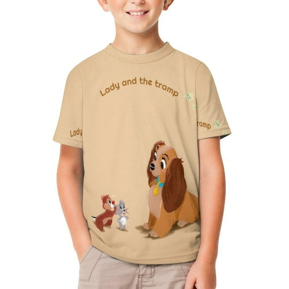 Boys Girls Lovely Dog The Tra-,m T-Shirt 3D Graphic Crewneck Short ...